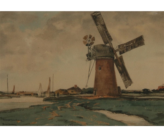 George Graham Graham | Norfolk Landscape with Windmill | MutualArt