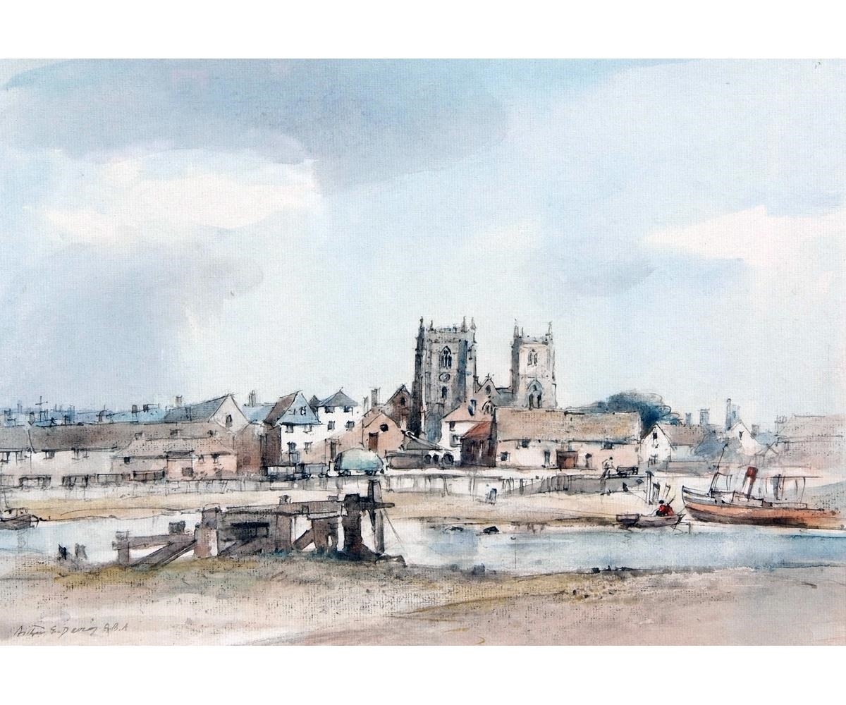Arthur Edward Davies | Quayside, Kings Lynn | MutualArt