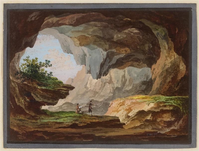 Caspar Wolf | Lot of two sheets. . Die Beatushöhle am Thunersee mit ...