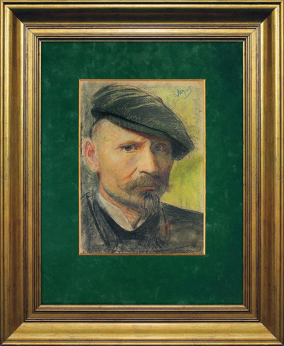 Leon Wyczolkowski | Self-Portrait in Cap (Circa 1900) | MutualArt
