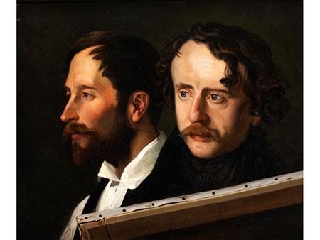 Julius Benno Hübner | Double Portrait, Probably Ferdinand Theodor ...