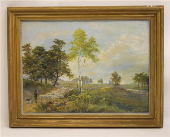 Miles Balmford Sharp | Landscape with Shepherd and Flock in the ...