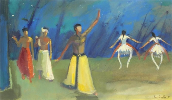 Adham Wanly | Study For a Theatre Scene (1951) | MutualArt