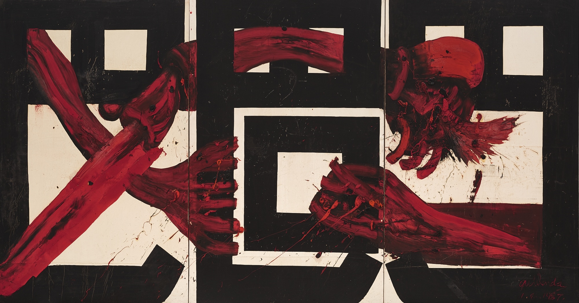 Gu Wenda | EXCLAMATORY WORD AND BOUND HUMAN INNARDS SERIES: BA! BA! BA ...