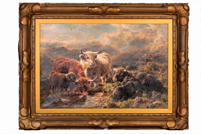 William Watson | Highland Cattle in Mountain Landscape | MutualArt