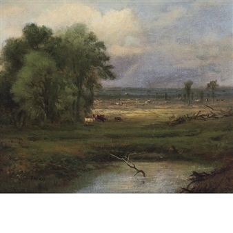 George Inness | River Landscape (1866 - 1868) | MutualArt