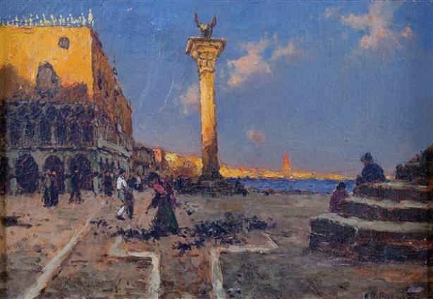 Albert Ferdinand‏ Duprat | Vue de la piazzetta à Venise | MutualArt