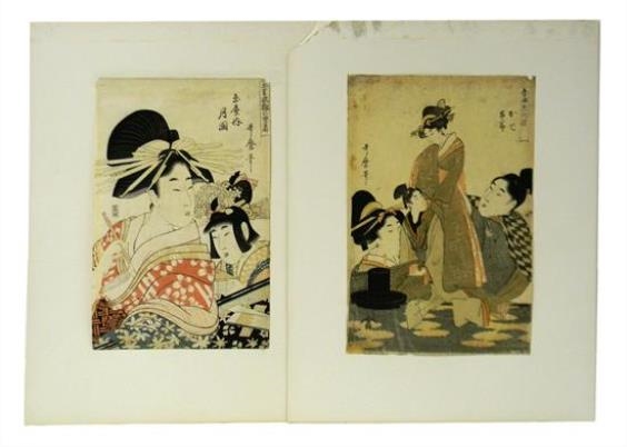 Kitagawa Utamaro | 2 Works: Two Ladies; and Doll Play | MutualArt