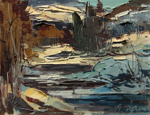 Geza Gordon Marich | Winter River Landscape | MutualArt