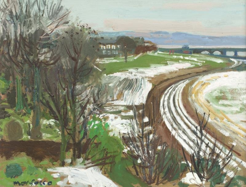 Alberto Morrocco | Snow on Magdalen Green | MutualArt