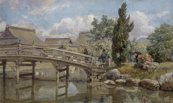 Frank Dillon | Figures in a Japanese landscape | MutualArt