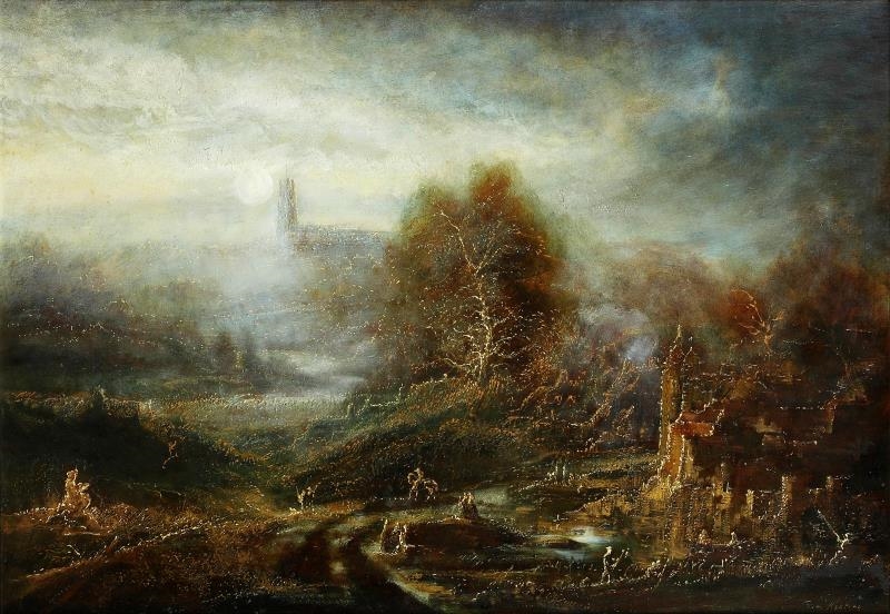 Thomas Patrick Keating | A mystical landscape with travellers | MutualArt