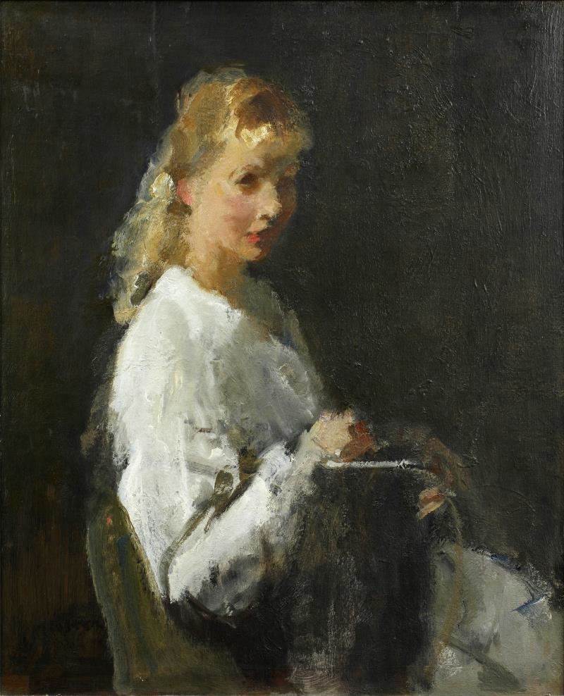 Walter Ernest Webster | 2 Works: Portrait of a Young Lady in White and ...