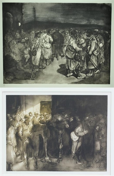 Théophile Alexandre Steinlen | 2 works: Soldiers Departing ; Soldiers ...