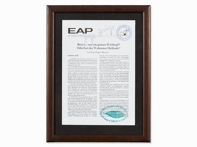 Joseph Beuys | EAP-Pamphlet (1980) | MutualArt