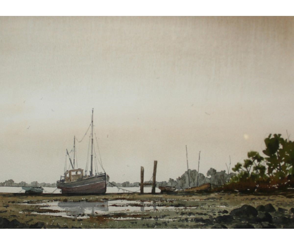 Alan Whitehead | Estuary with Fishing Boats | MutualArt