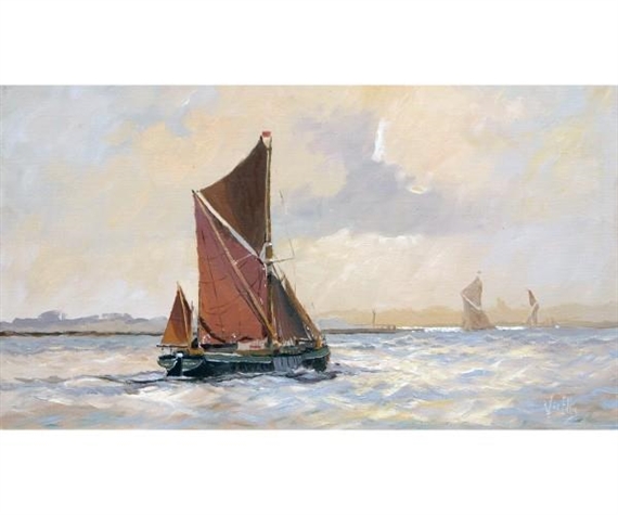 Vic Ellis | A Thames Sailing Barge below Lower Hope Point | MutualArt