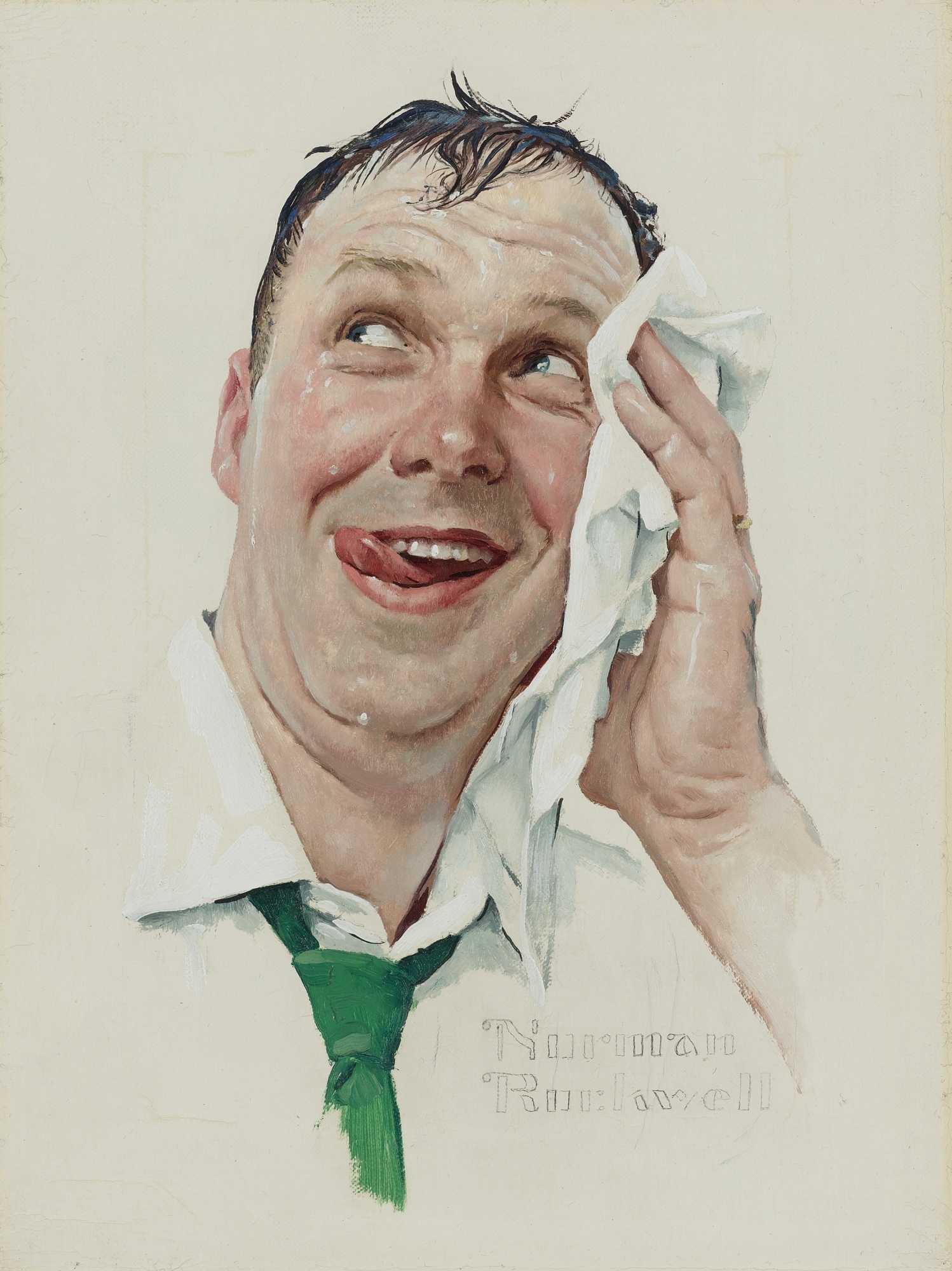Norman Rockwell | PERSPIRING MAN (Circa 1958) | MutualArt