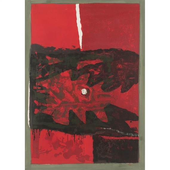 Antoni Clavé | A Fish in Red Background (1961) | MutualArt