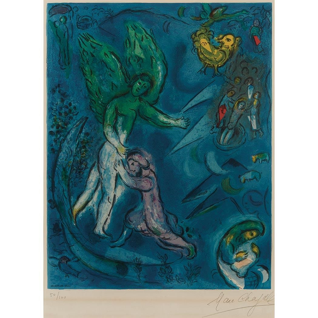Marc Chagall | LA LUTTE DE JACOB ET DE L'ANGE (1967) | MutualArt
