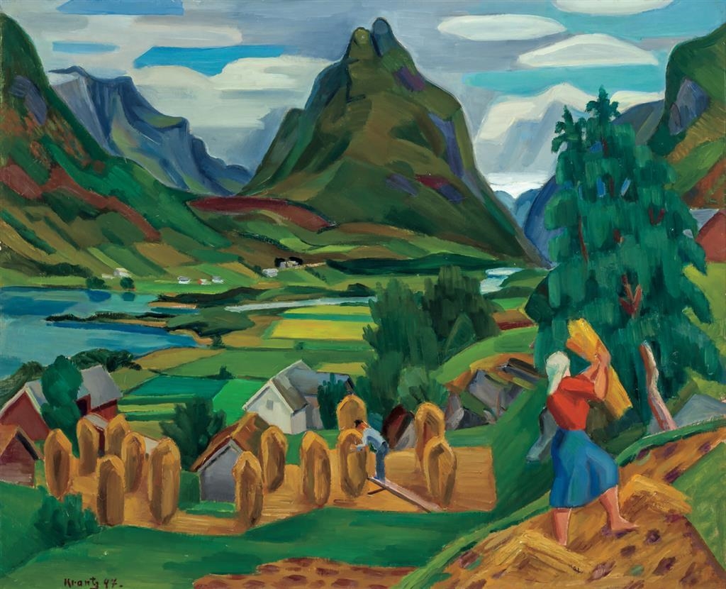 Nils Krantz | Harvesting Hay (1947) | MutualArt