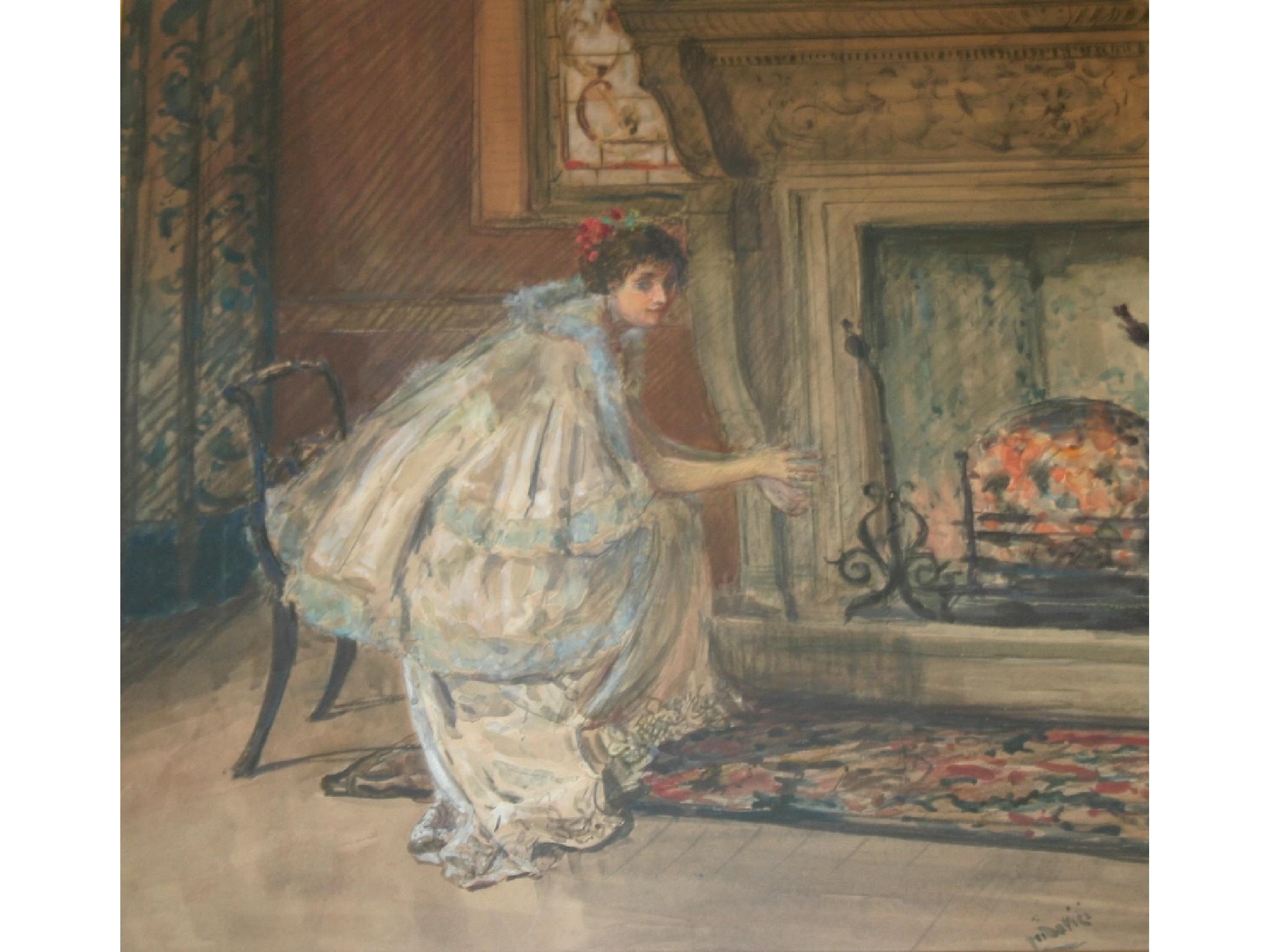 Albert Ludovici | WARMING HER HANDS | MutualArt