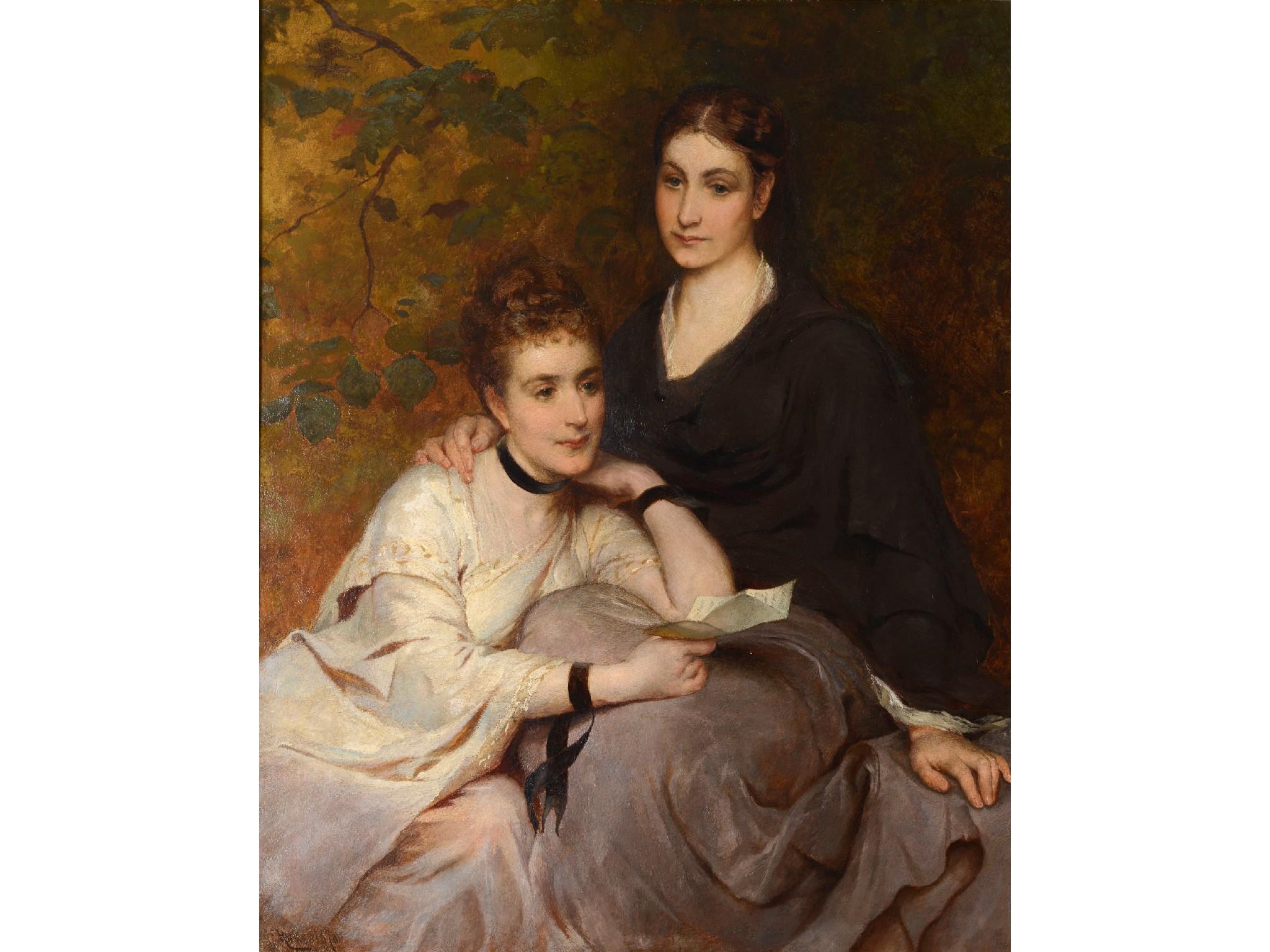 George Elgar Hicks | PORTRAIT OF MRS STANLEY CLARKE AND MRS SLOANE ...