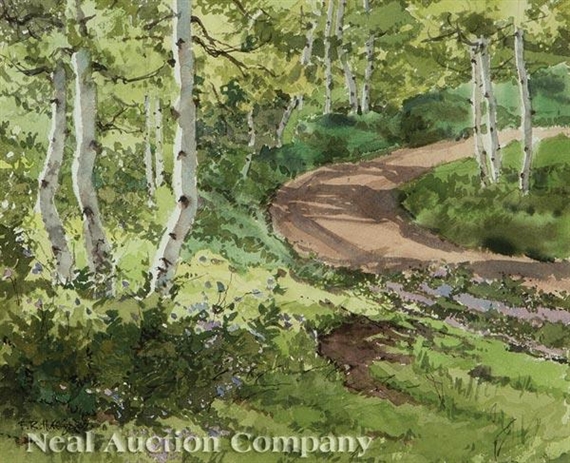 Frank R. Huff | Birch Trees Along a Path (1982) | MutualArt
