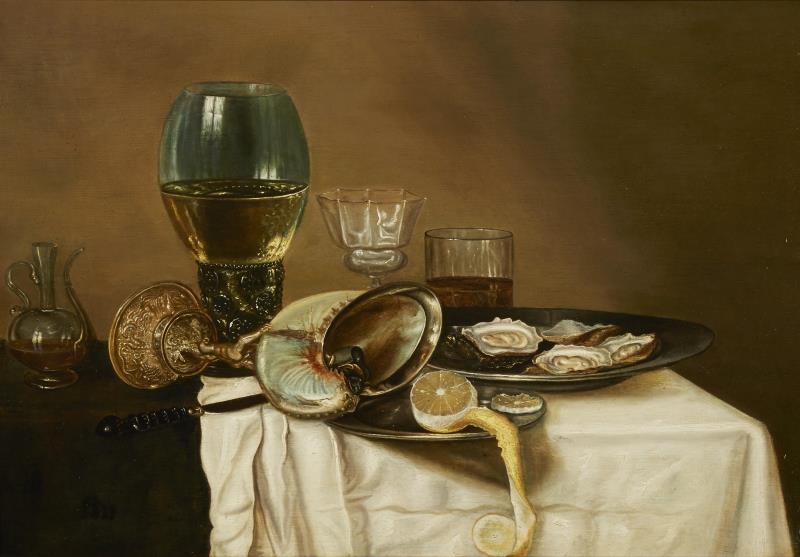 Willem Claesz. Heda | Still life with nautilus cup and oysters | MutualArt