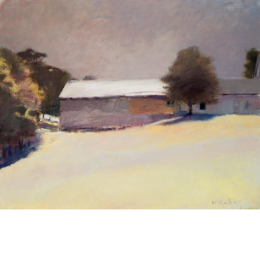 Wolf Kahn | Great Barn on the Hinesburg Road (1974) | MutualArt