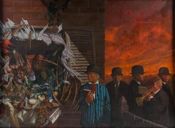 Thomas N. Toner | Surrealist Scene with Figures | MutualArt