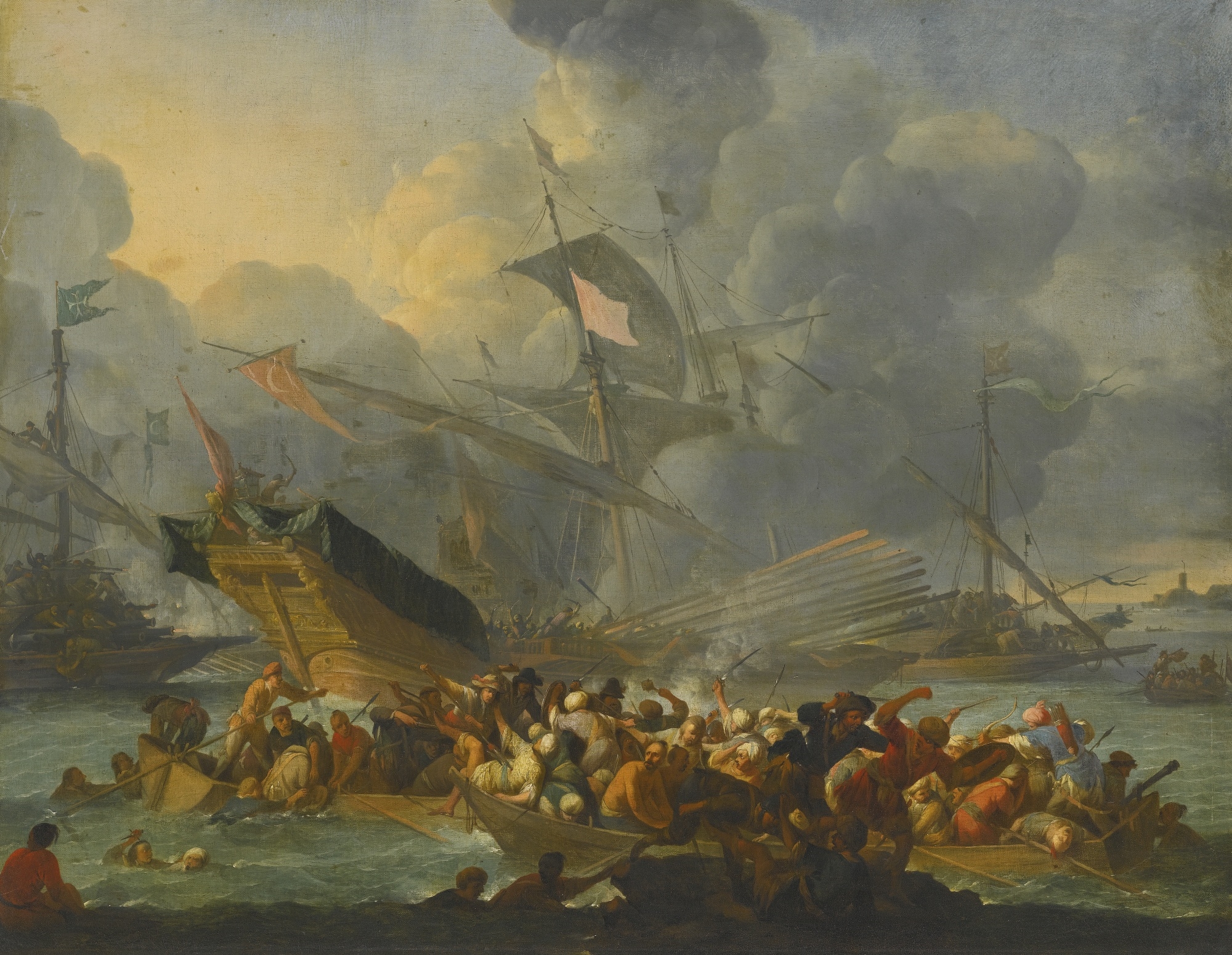 Johannes Lingelbach | SOUTH CITY VIEW OF RIVER PORT IN A STATEMENT WITH ...