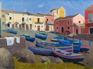 Franz Lerch | Fishing village in Sicily (1930) | MutualArt