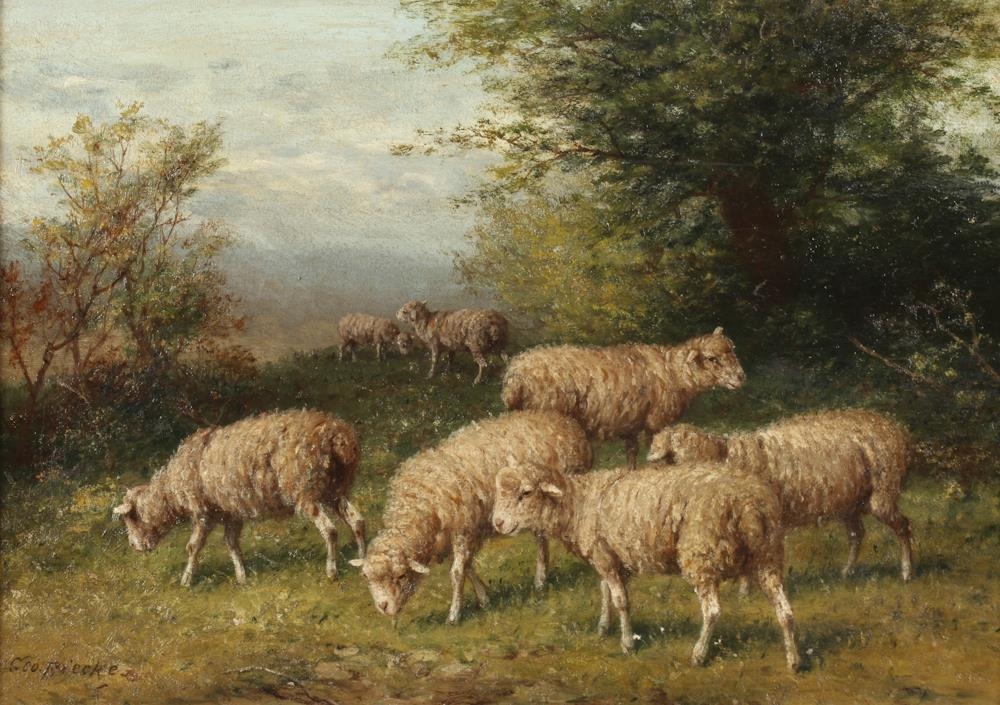 George Riecke | SHEEP IN A PASTURE | MutualArt