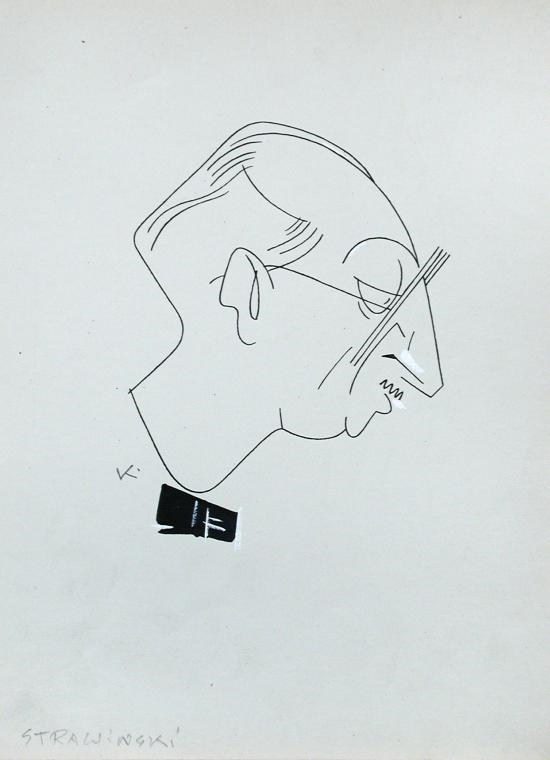 Willem Key | 2 works: Caricature of Igor Stravinsky ; caricature of ...