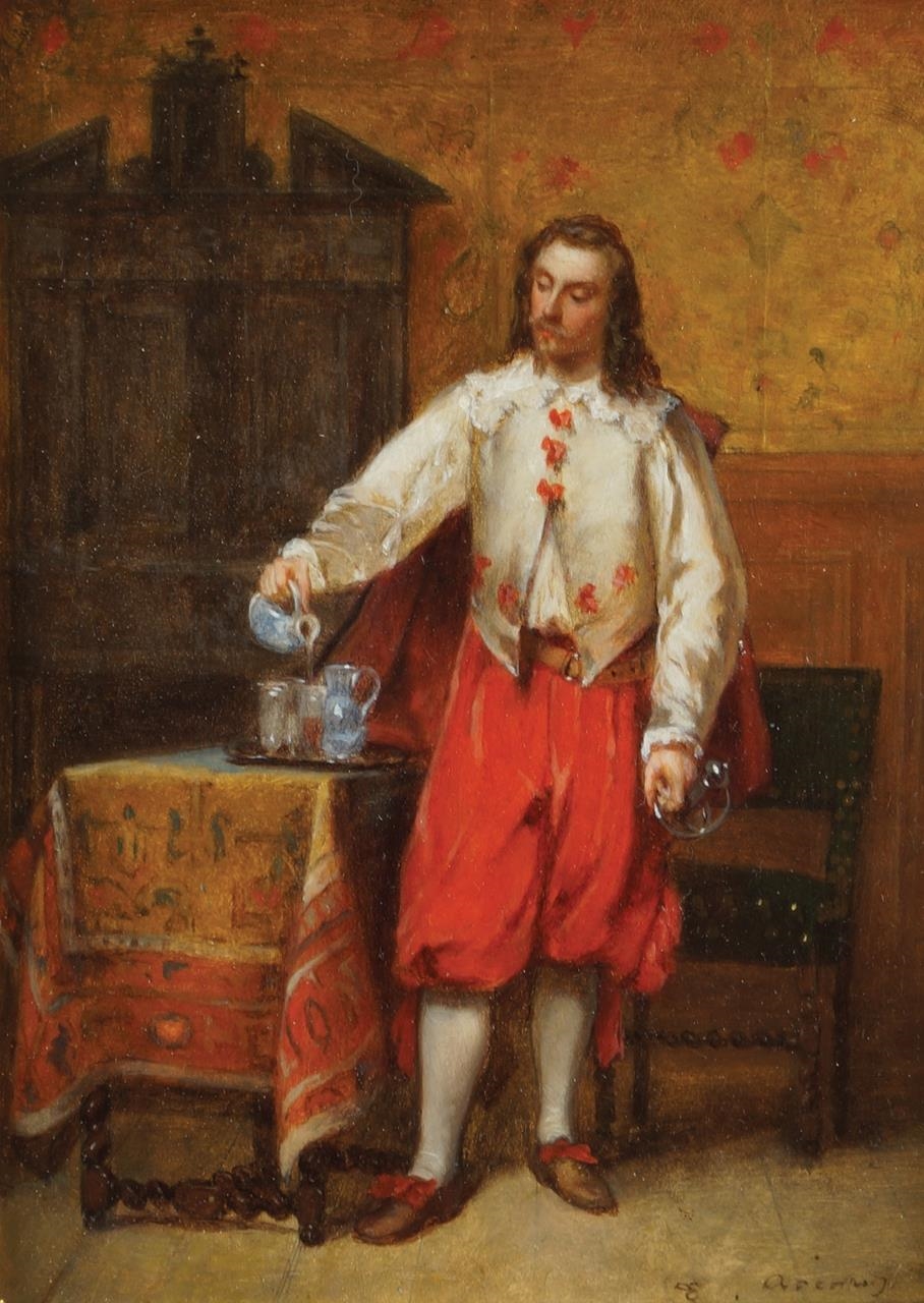 Charles François Pecrus | Man Pouring a Drink | MutualArt