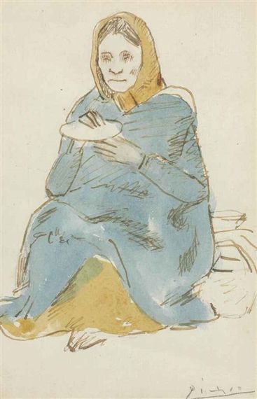 Pablo Picasso | Femme assise (1902 - 1903) | MutualArt