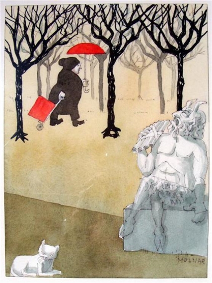 George Molnar | Untitled Satyr & Cat in the Park | MutualArt