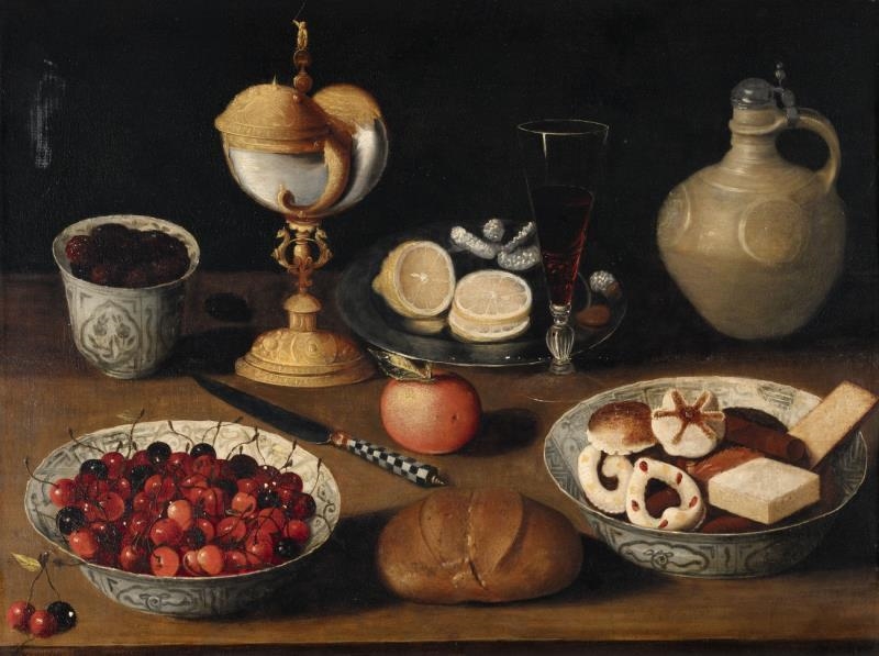Georg Flegel | Still Life with Cherries and Biscuits | MutualArt