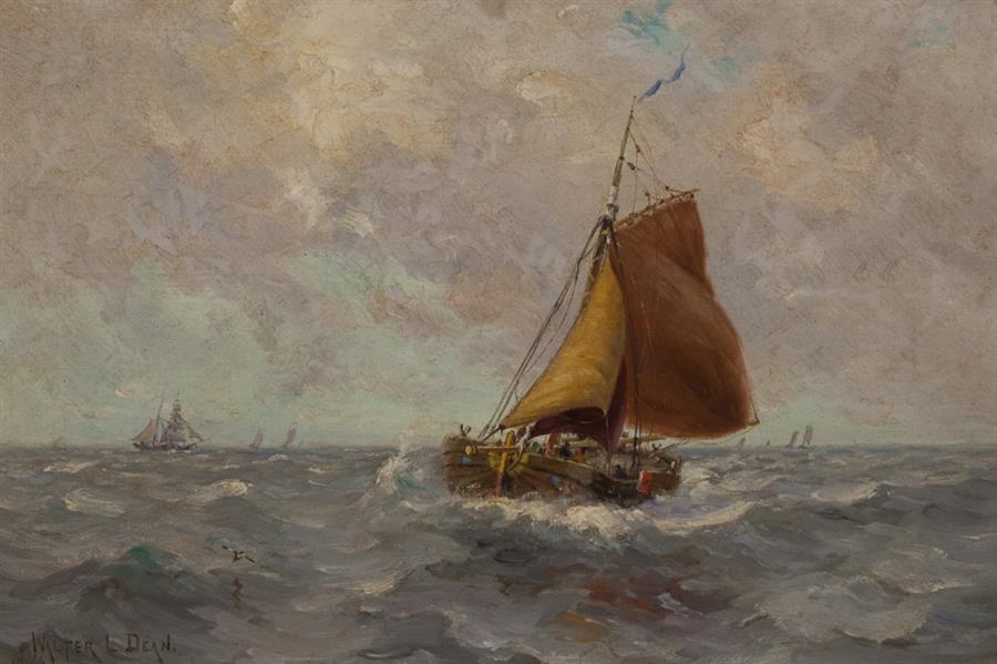 Walter Lofthouse Dean | Sailing vessels in choppy seas | MutualArt