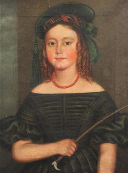 Hannah Maria Hudson | Portrait of Miss Dunn wearing a tartan bonnet ...