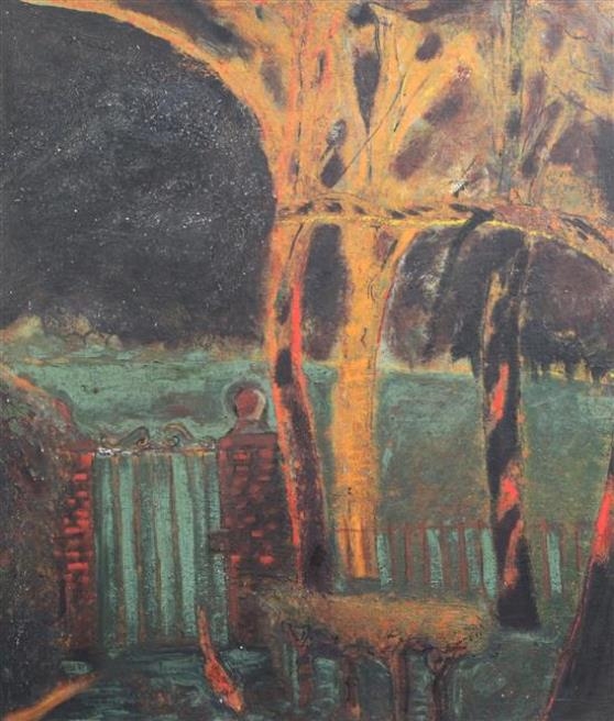 Harold Mockford | Yellow moon over South Downs Way (1999) | MutualArt
