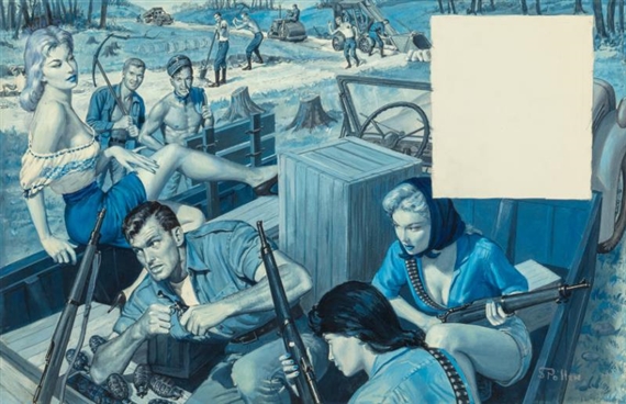 Samson Pollen | Virgins from Hell Girls, Male Magazine Interior Story Illustration | MutualArt