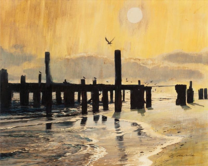 Ren Wicks | Pier Beach Sunset | MutualArt