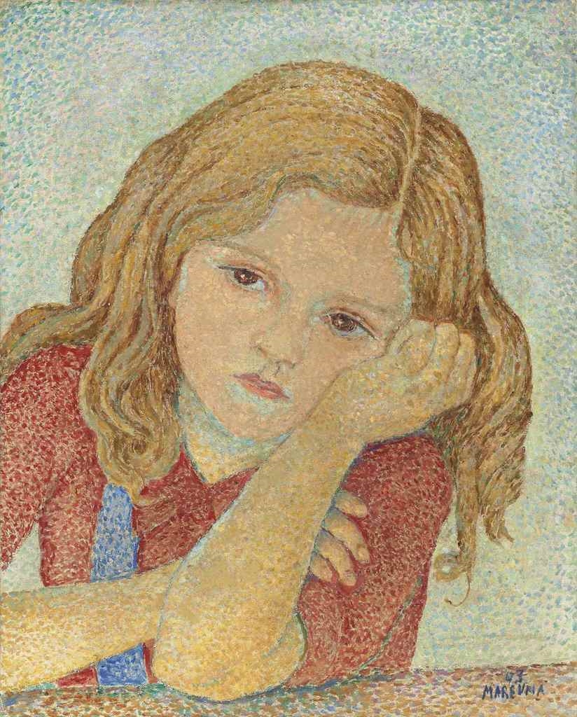 Marie Vorobieff Marevna | Portrait of a child (1943) | MutualArt