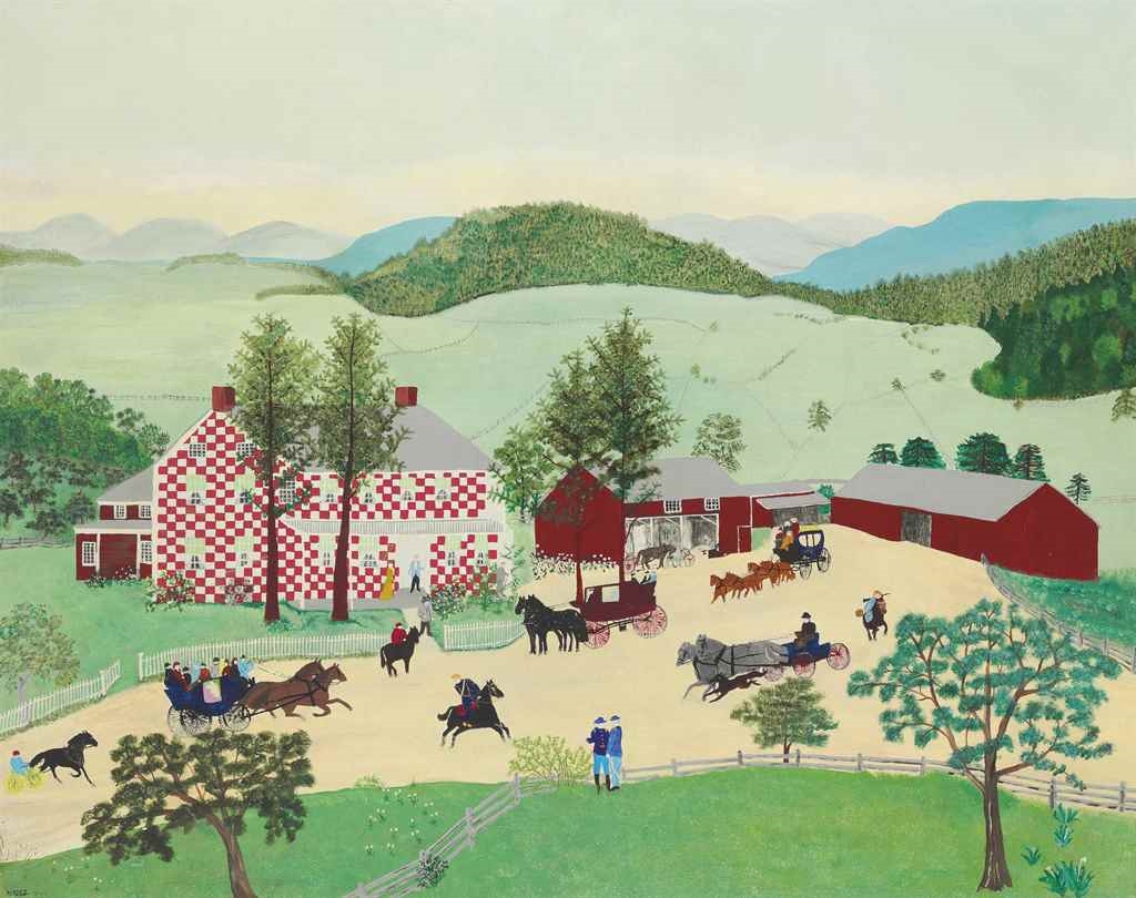 Grandma Moses | The Old Checkered House in 1860 (1913) | MutualArt
