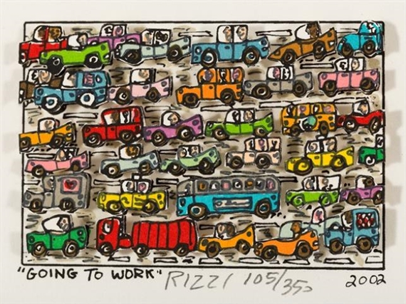 James Rizzi | Going to Work (2000) | MutualArt
