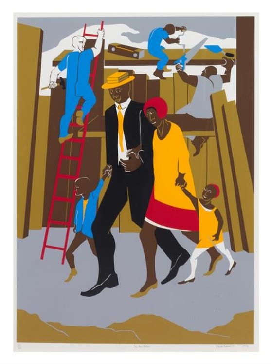 Jacob Lawrence | The Builders (1974) | MutualArt