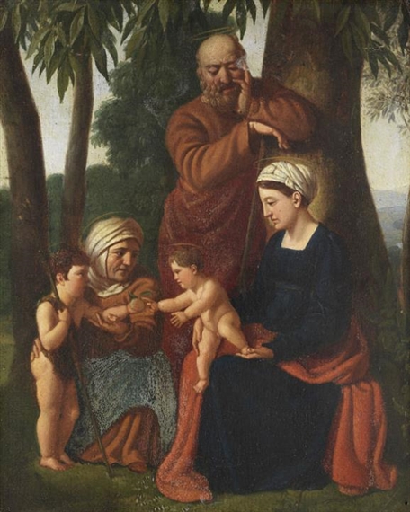 Nazarene School, 19th Century | Die Heilige Familie mit der heiligen Elisabeth und dem ...