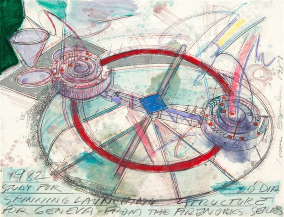 Dennis Oppenheim | Study for Spinning Lanching Structure (1987) | MutualArt